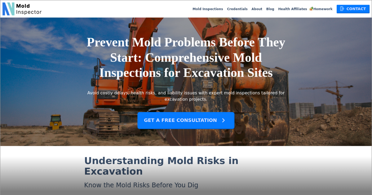 Mold Inspections for Excavation Companies | NWA Mold Inspector