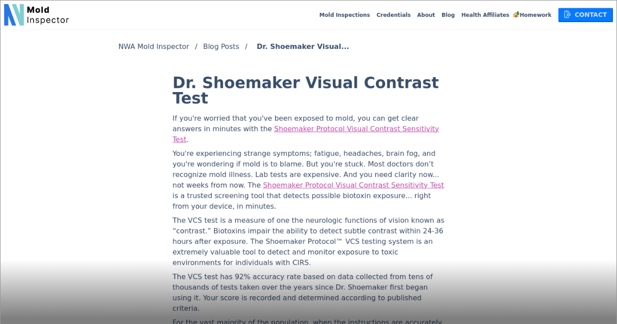 Dr. Shoemaker Visual Contrast Test | NWA Mold Inspector