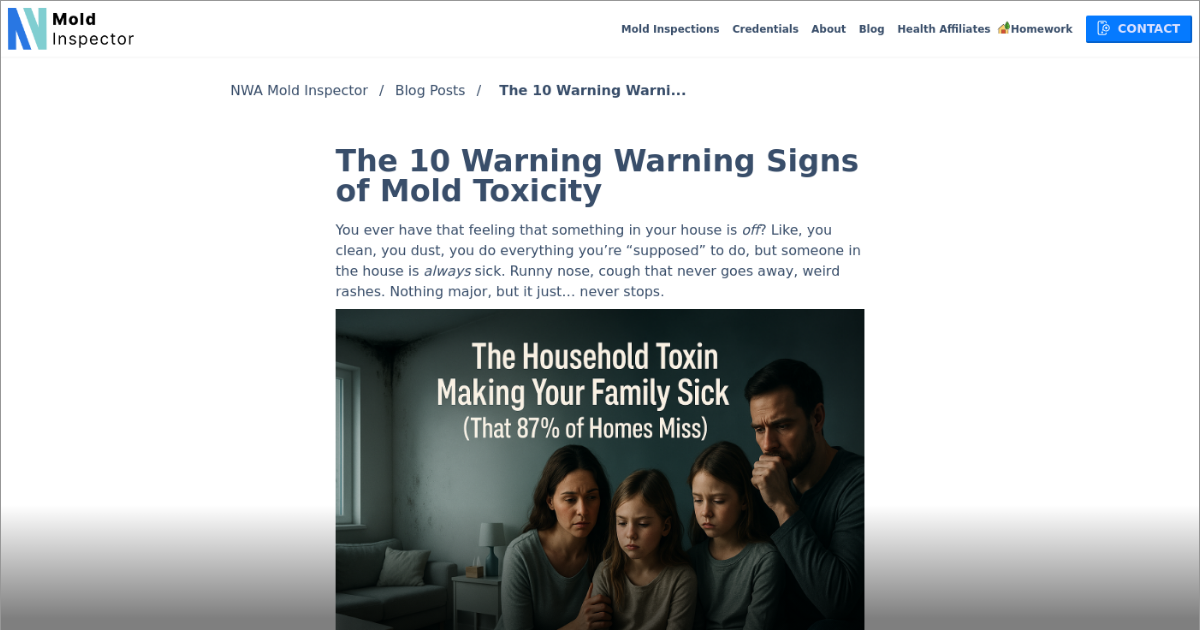 The 10 Warning Warning Signs of Mold Toxicity | NWA Mold Inspector